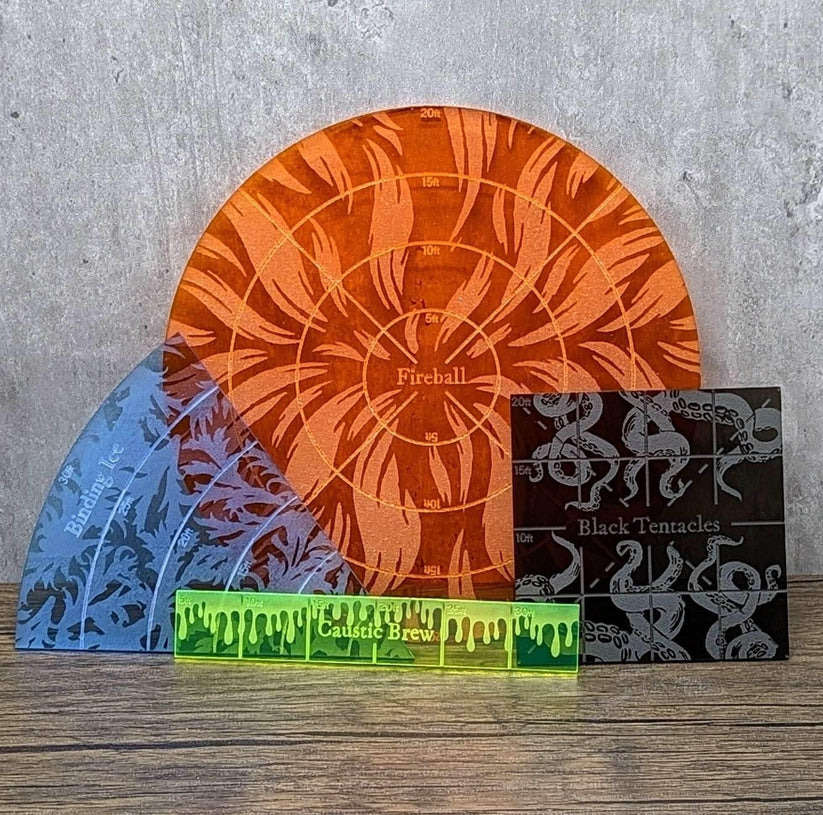 5e Area of Effect Spell Templates - DM MASTER PACK! – Hexwood Forge